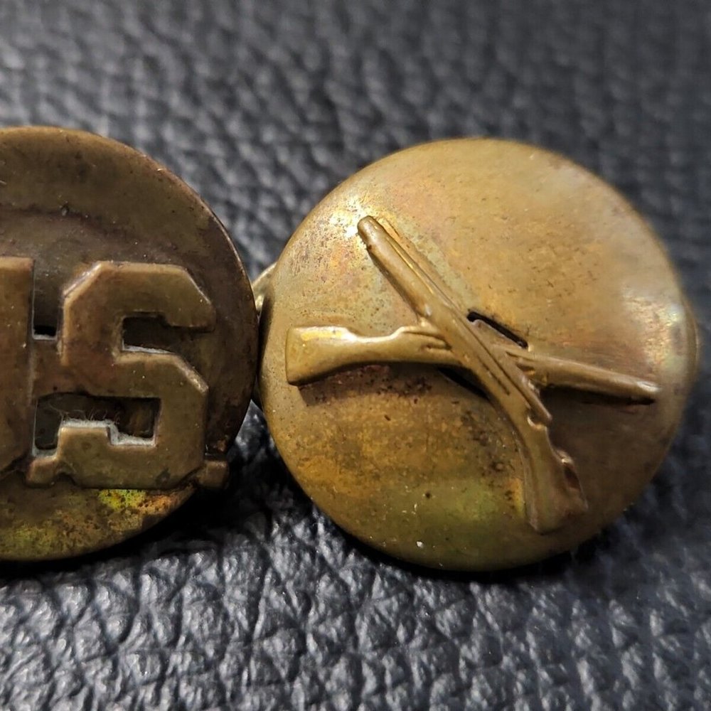1960s Vintage Us Army Infantry Lapel Pins Brass Look … - Gem